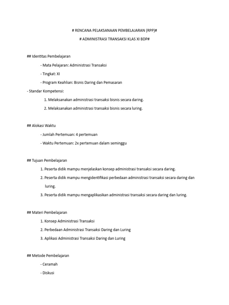 RPP Tugas Diklat Puji | PDF