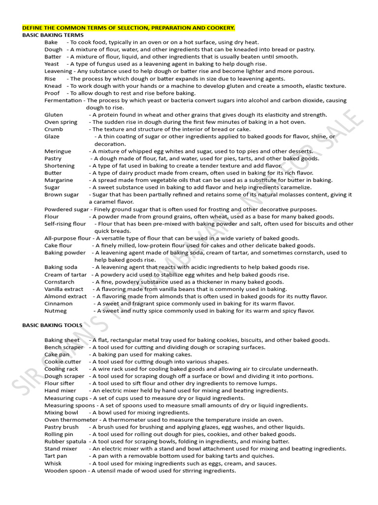Baking Terms | PDF