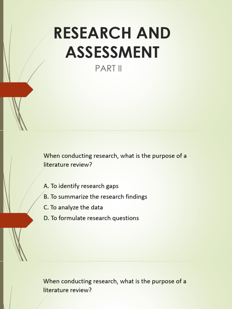 Research and Assessment Part Ii | PDF