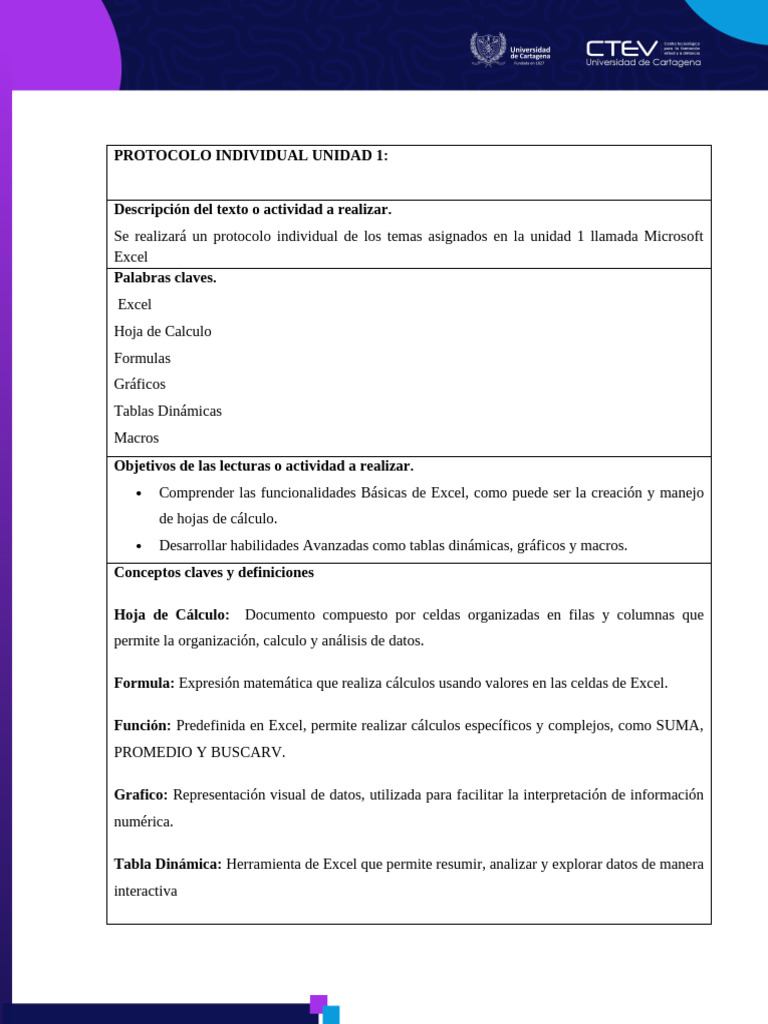 Protocolo I - Informatica Ii U1 | PDF