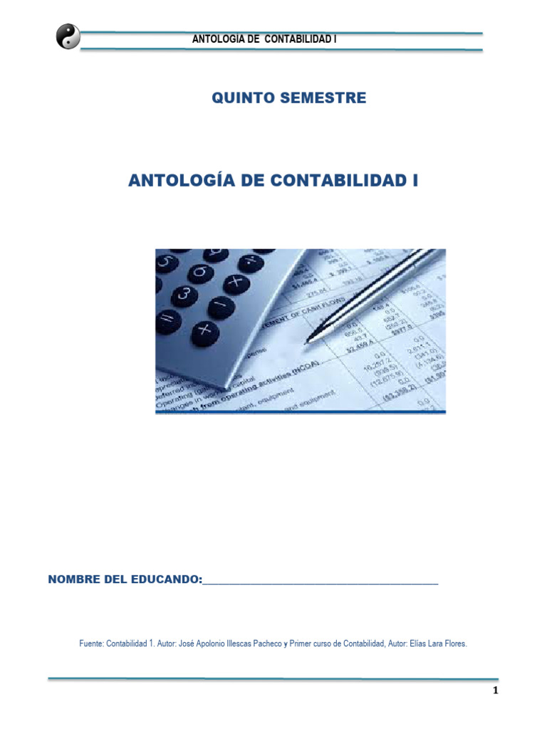 ANTOLOGÍA CONTABILIDAD 1 | PDF