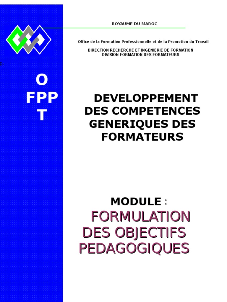 14251340 Module 4 Formulation Des Objectifs Pedagogiques | Pédagogie ...