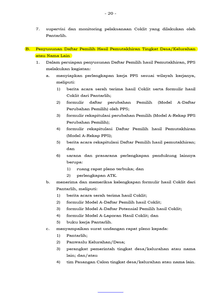 Penyusunan Daftar Pemilih Hasil Pemutakhiran (DPHP) | PDF