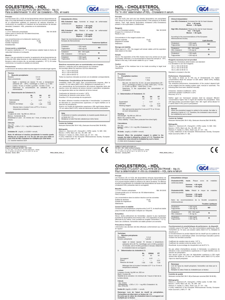 Colesterol HDL Ppte | PDF