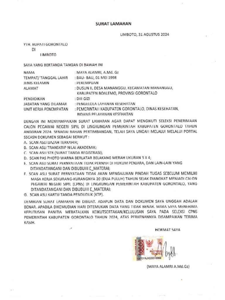 Surat Lamaran-Dikompresi | PDF