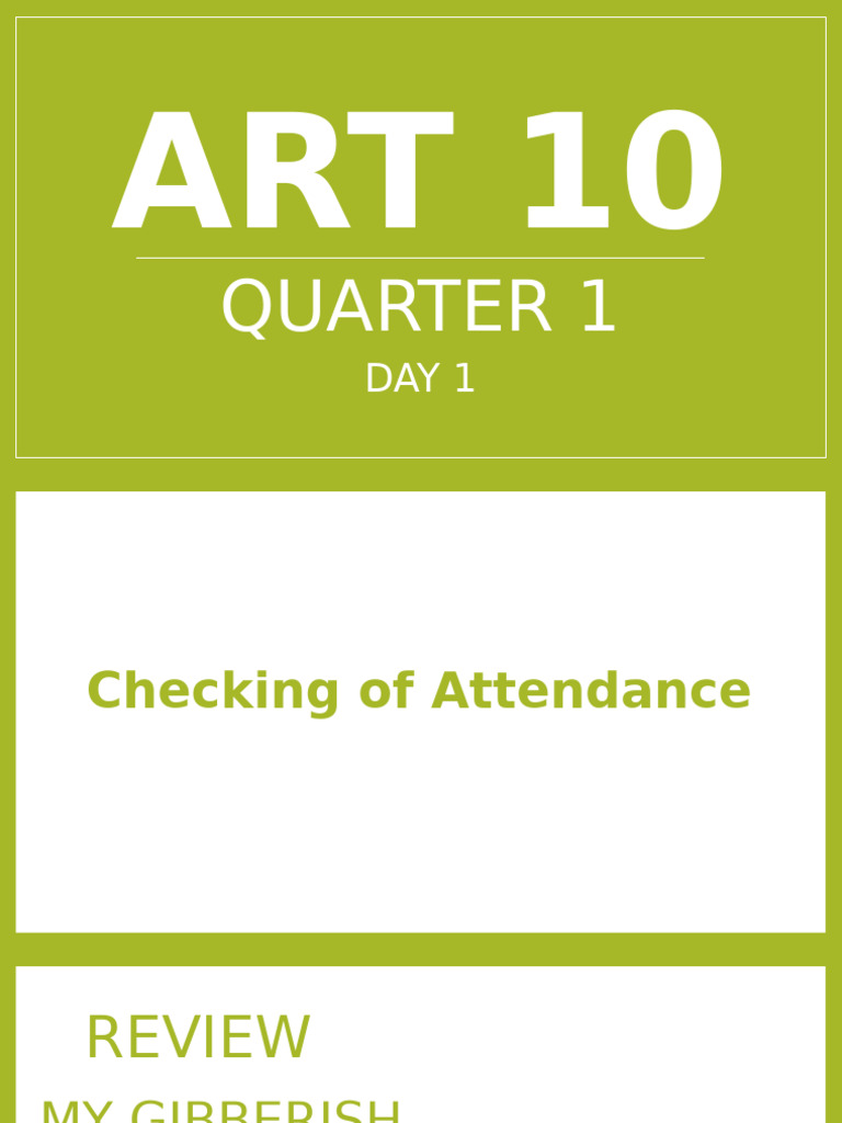 ART 10-Day 1 | PDF