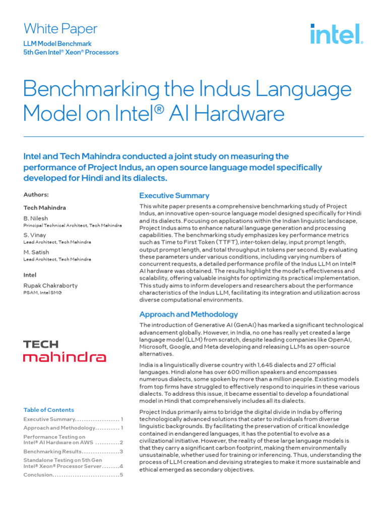 White Paper Benchmarking Indus Language | PDF