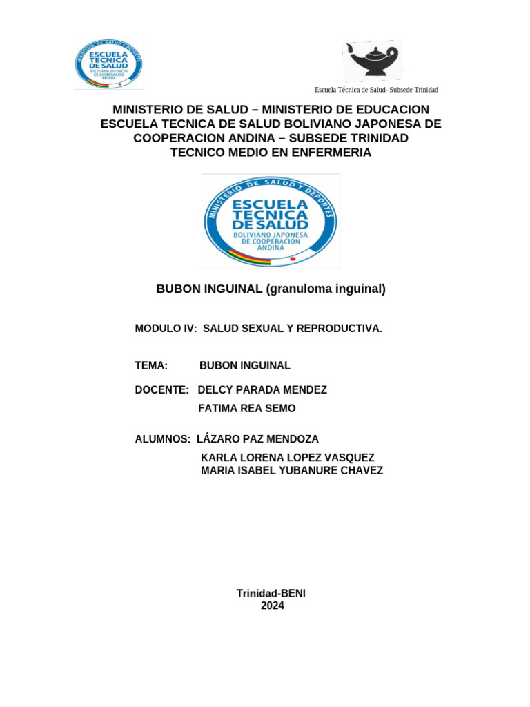 Bubon - Inguinal (1) TEMA | PDF | Infección transmitida sexualmente | Especialidades Medicas