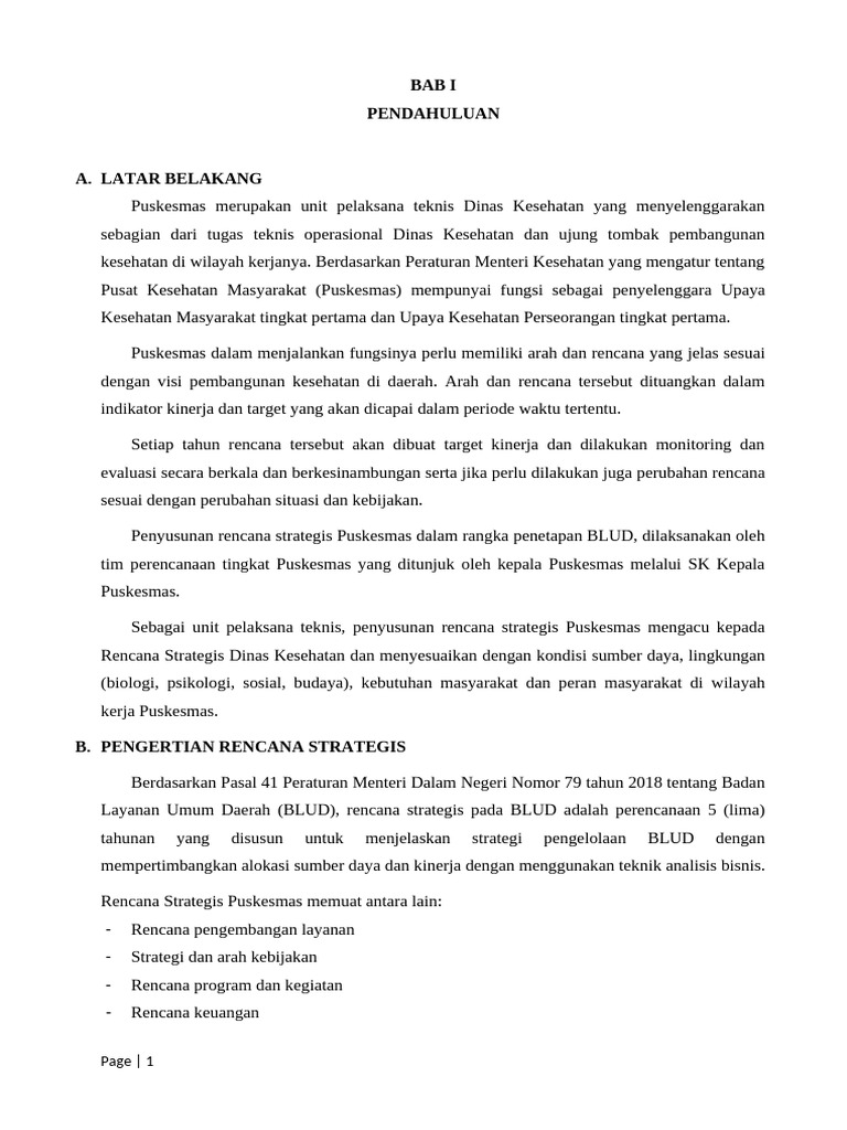 Renstra Revisi Blud | PDF