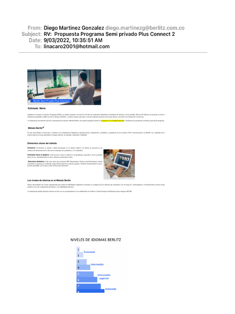 RV Propuesta Programa Semi Privado Plus Connect 2 | PDF