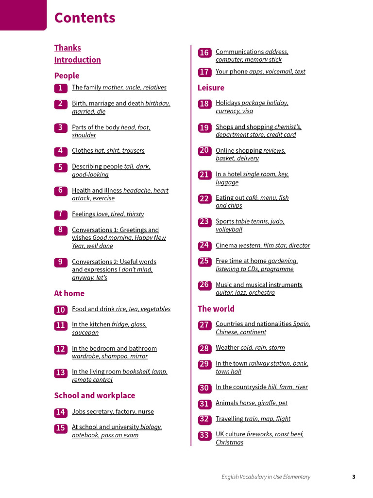 Comprehensive English Vocabulary Guide | PDF