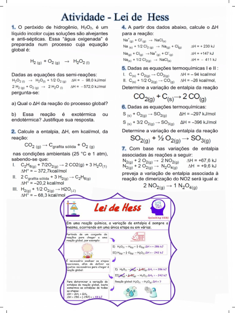 Atividade Lei de Hess | PDF