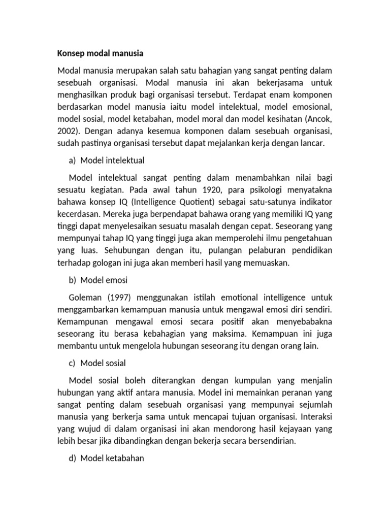 Teori Modal Manusia | PDF