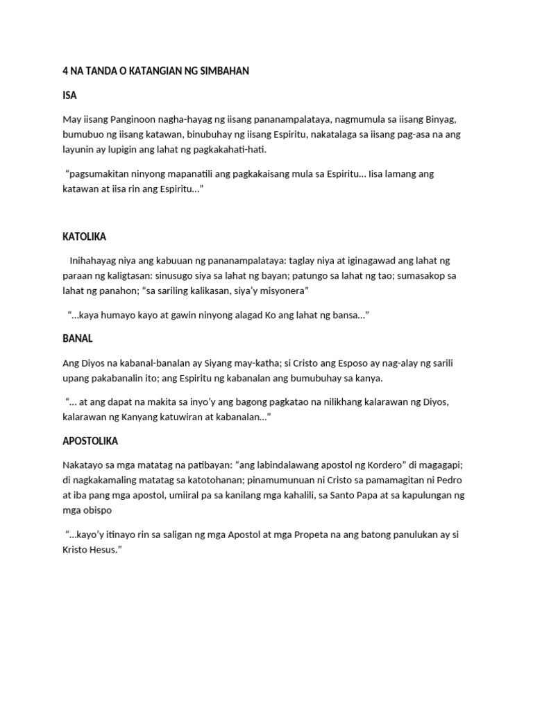 Katangian NG Simbahan | PDF