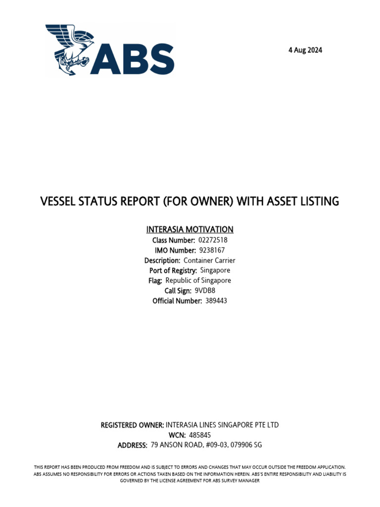 IAL MTV - Monthly Class Status Report - 5 Aug 2024 | PDF