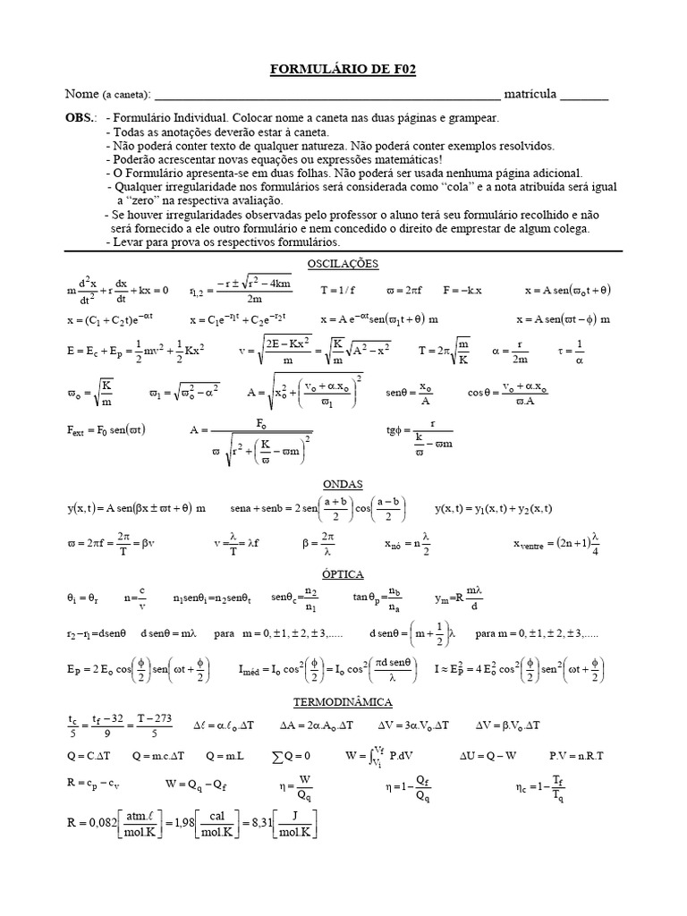 Formulário F02 | PDF