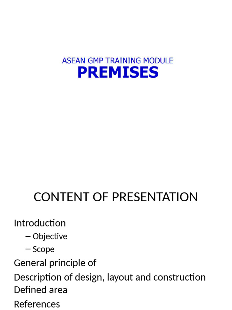 Asean GMP Premises | PDF
