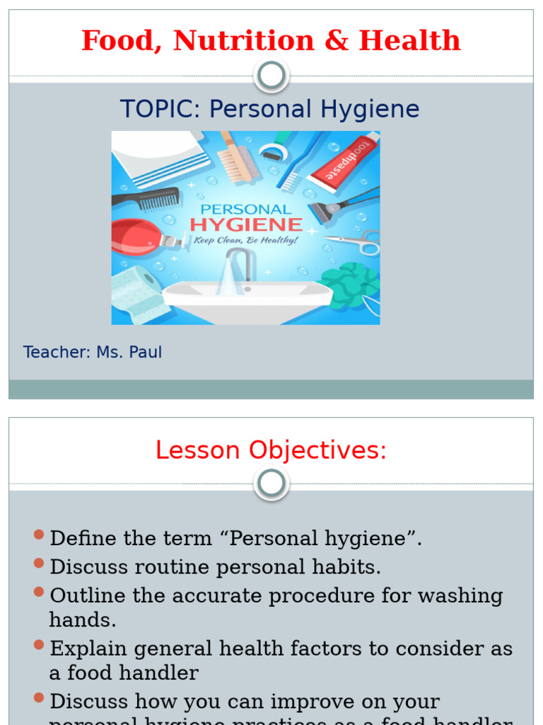 Personal Hygiene Training for Food Handlers | PDF | Hygiene | Health ...