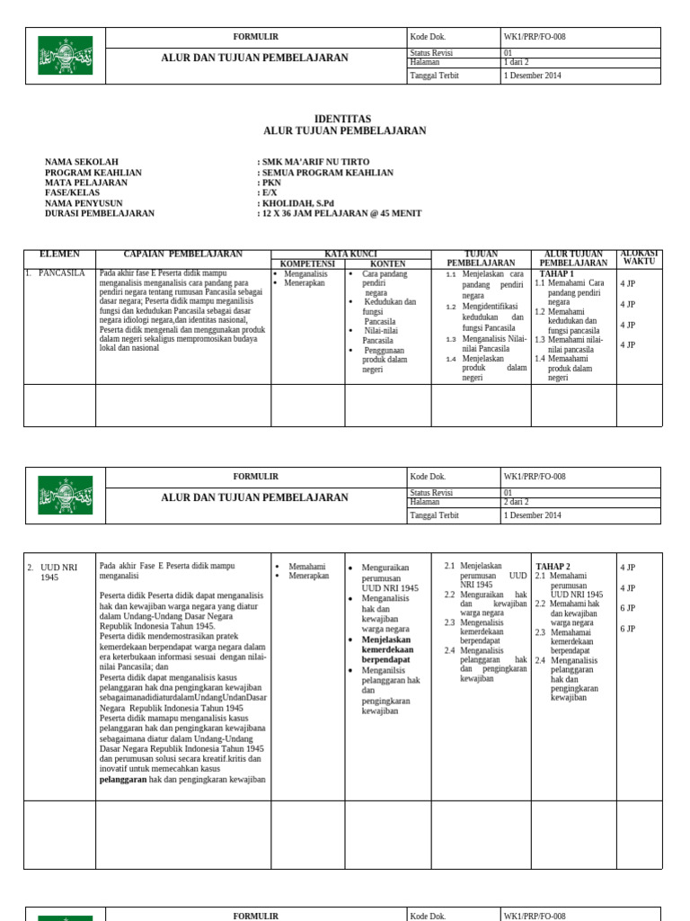 Atp 2023 2024 KLS X | PDF