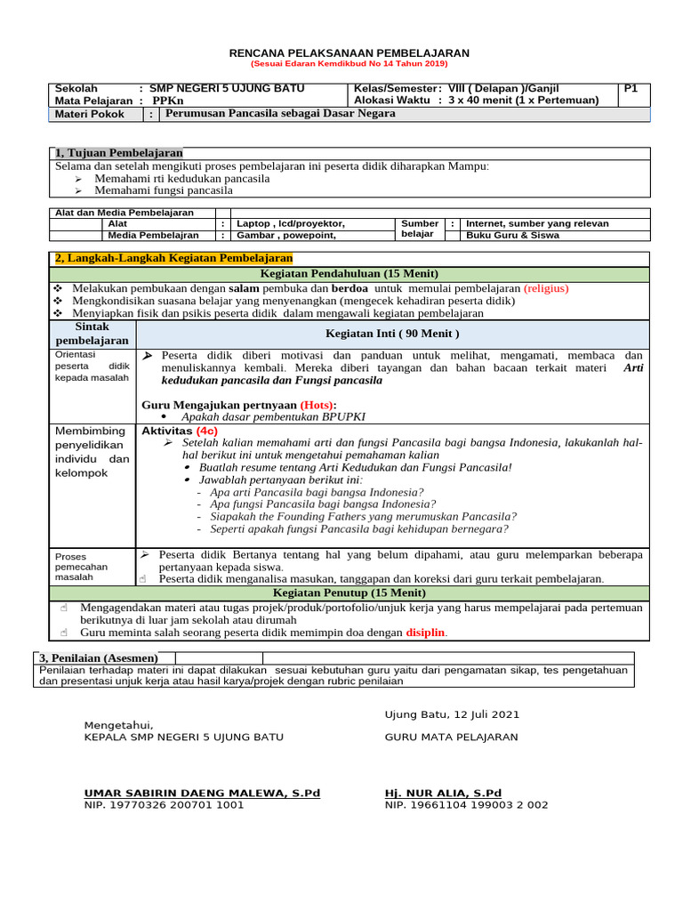 RPP PKN Viii 2020 | PDF