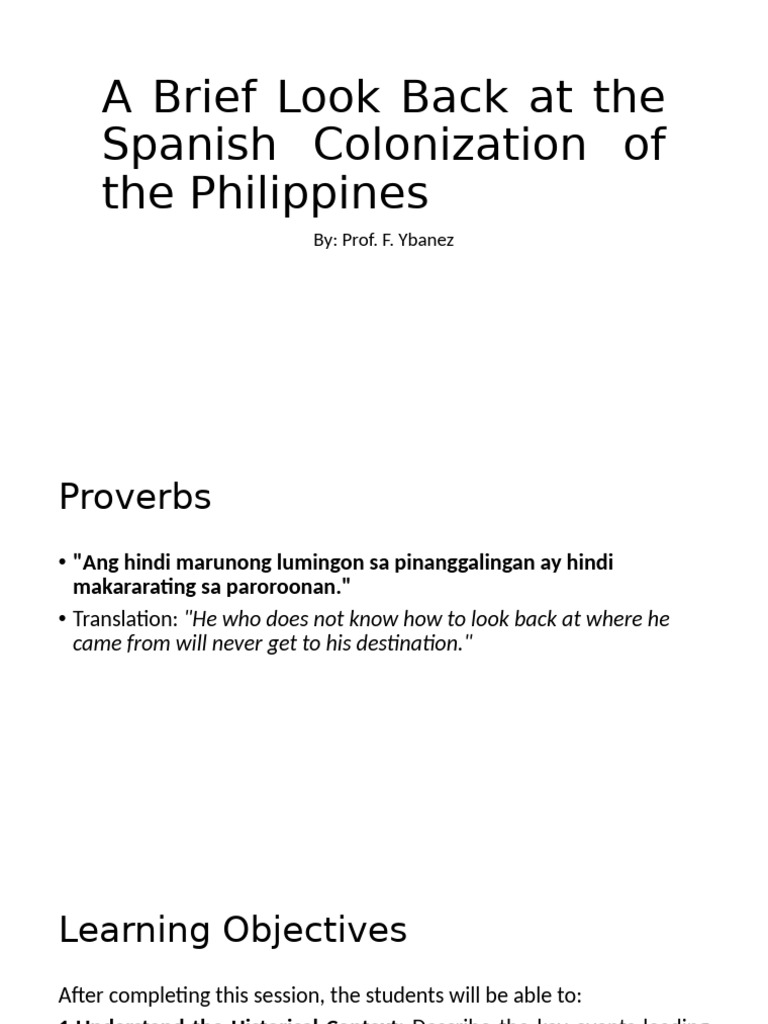 A Brief Look Back at The Spanish Colonization of The Philippines | PDF