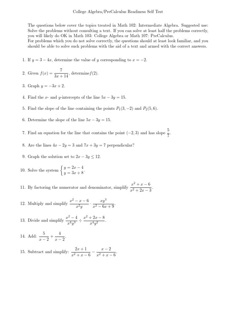 Readiness Test | PDF