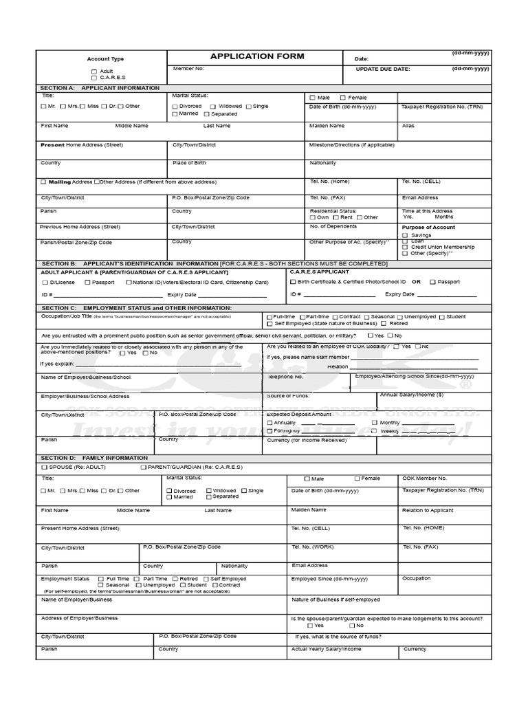 Cok Form | PDF