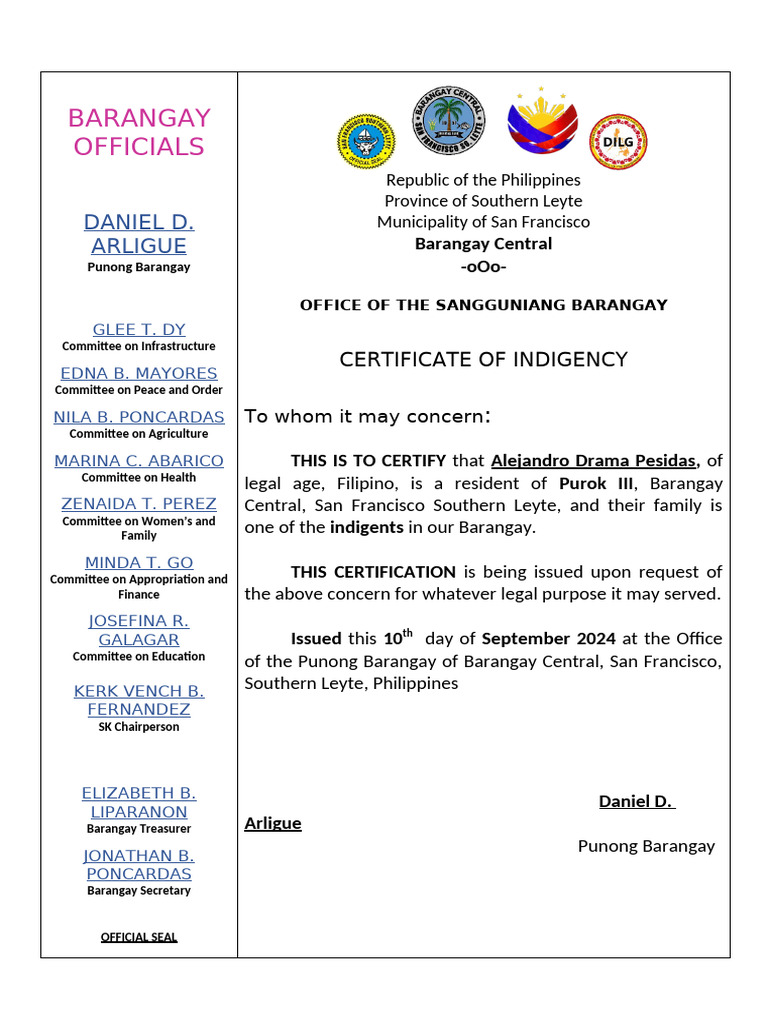 INDIGENCY 2024 | PDF