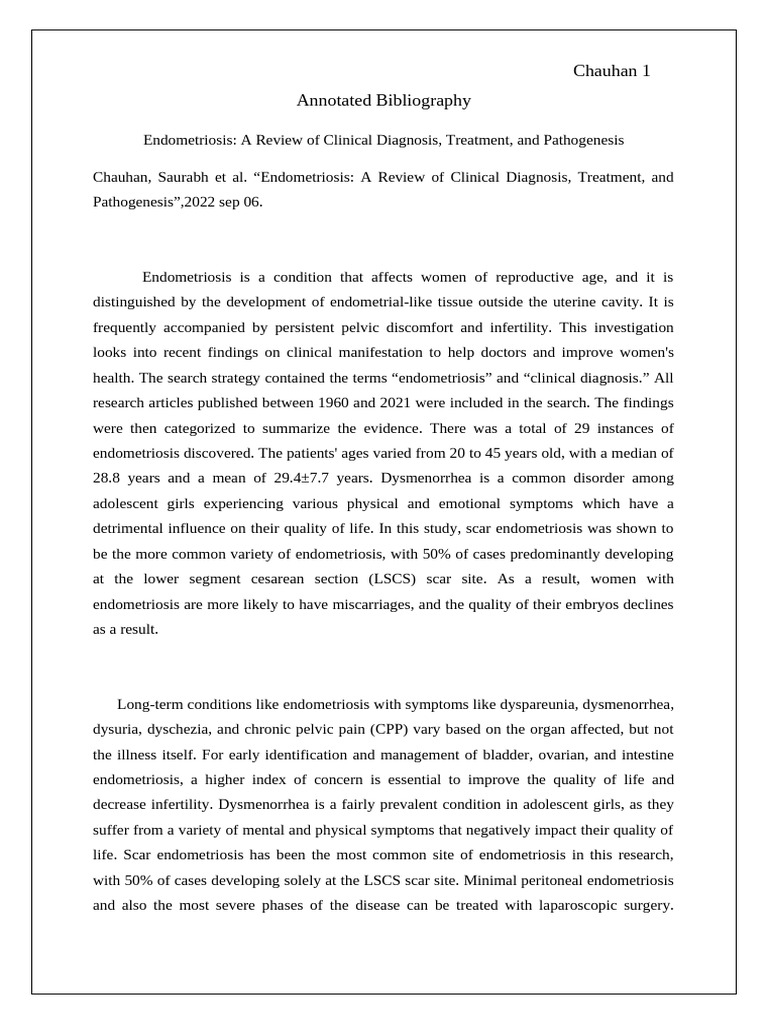 Annotated Bibliography MLA-1 | PDF | Medical Specialties | Diseases And ...