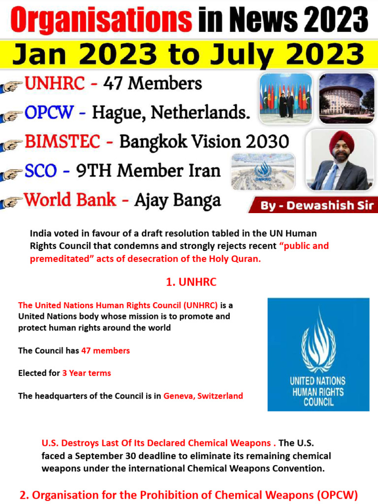 Organizations in News 2023 Jan 2023 To July 2023 | PDF