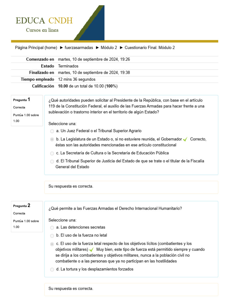 Cuestionario Final. Módulo 2 | PDF