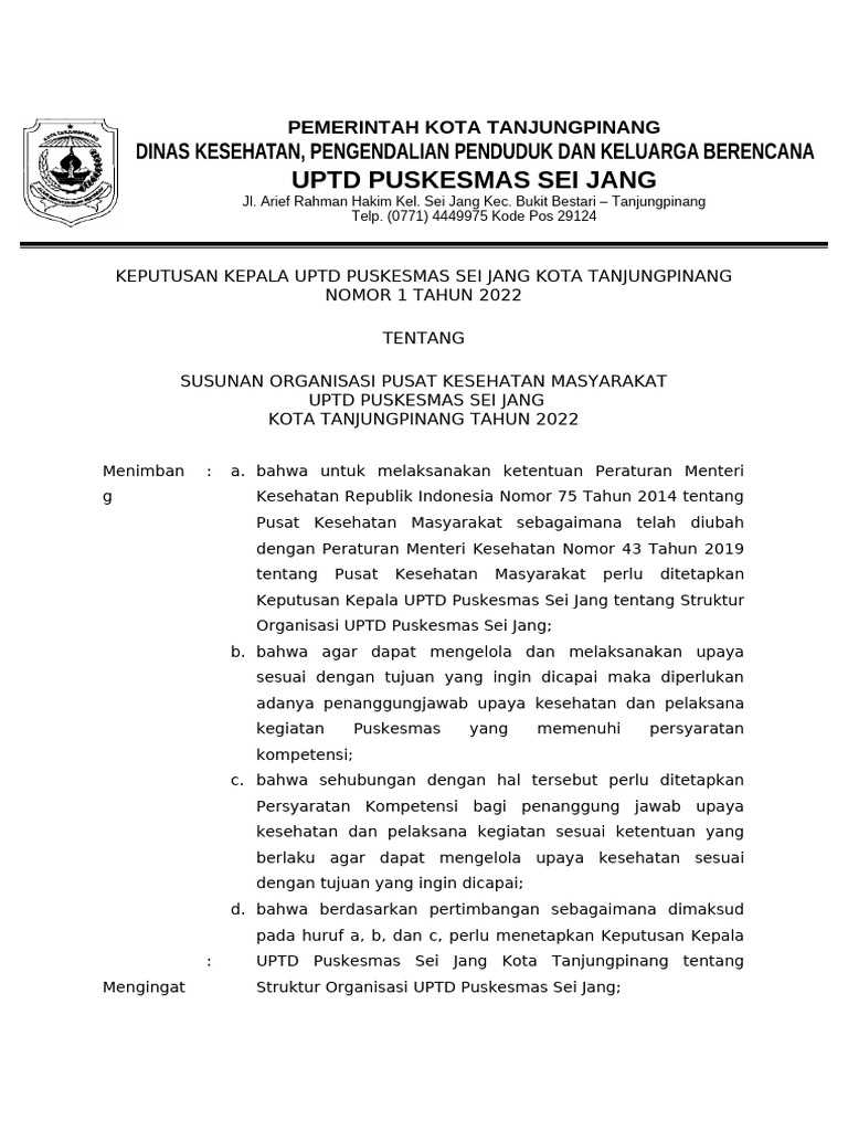 1.2.1 Sama Kak Eta Ep 2 2022 SK Susunan Organisasi | PDF
