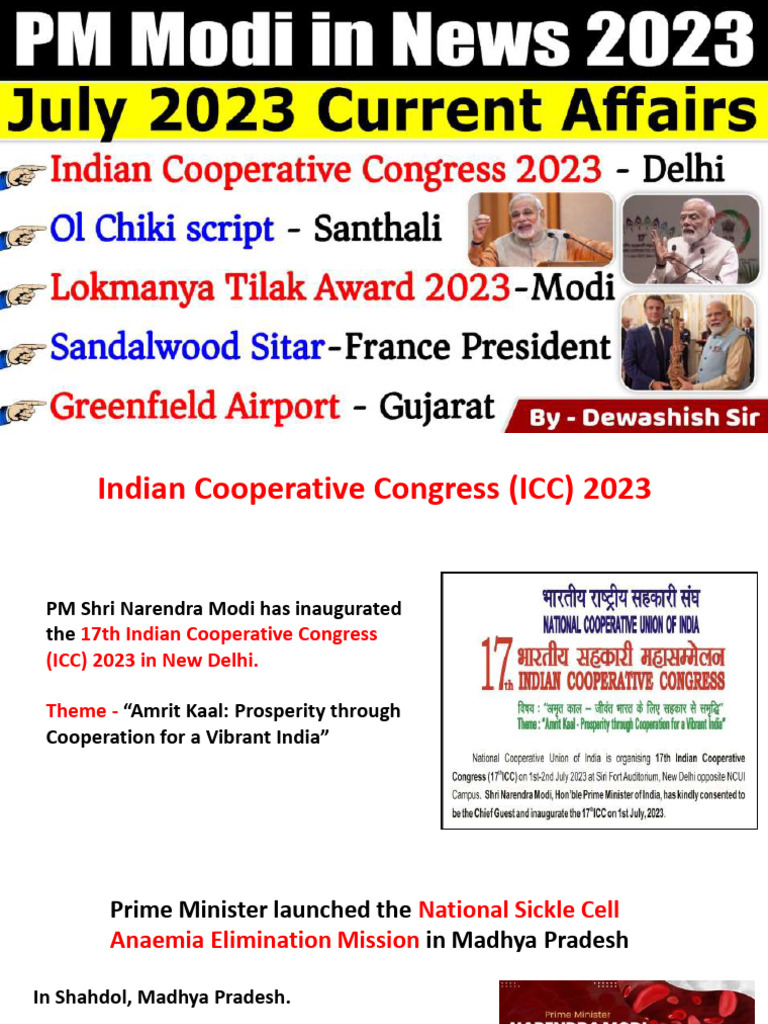PM MODI IN NEWS 2023 July 2023 | PDF