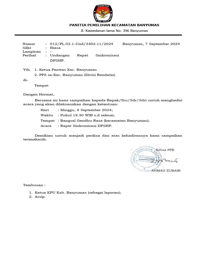 Form Undangan PPK | PDF