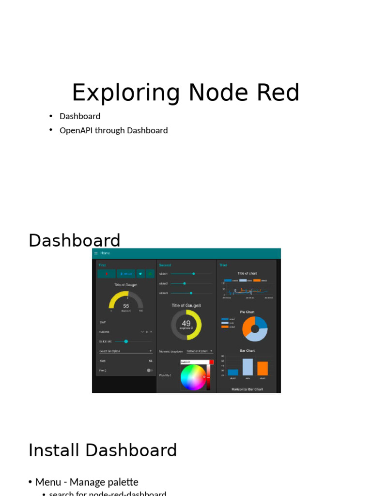 LAB VII - Exploring Node RED With Dashboard and OpenAPI | PDF | Computers