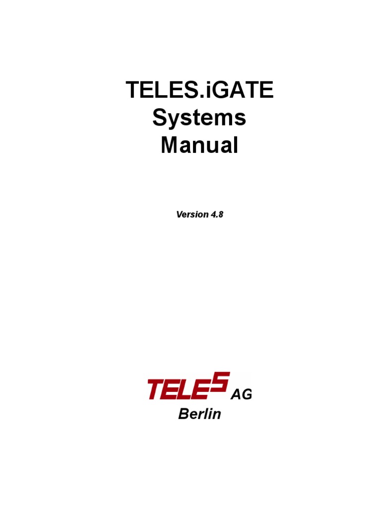 TELES iGATE v4 9 | PDF | Firewall (Computing) | Subscriber Identity Module