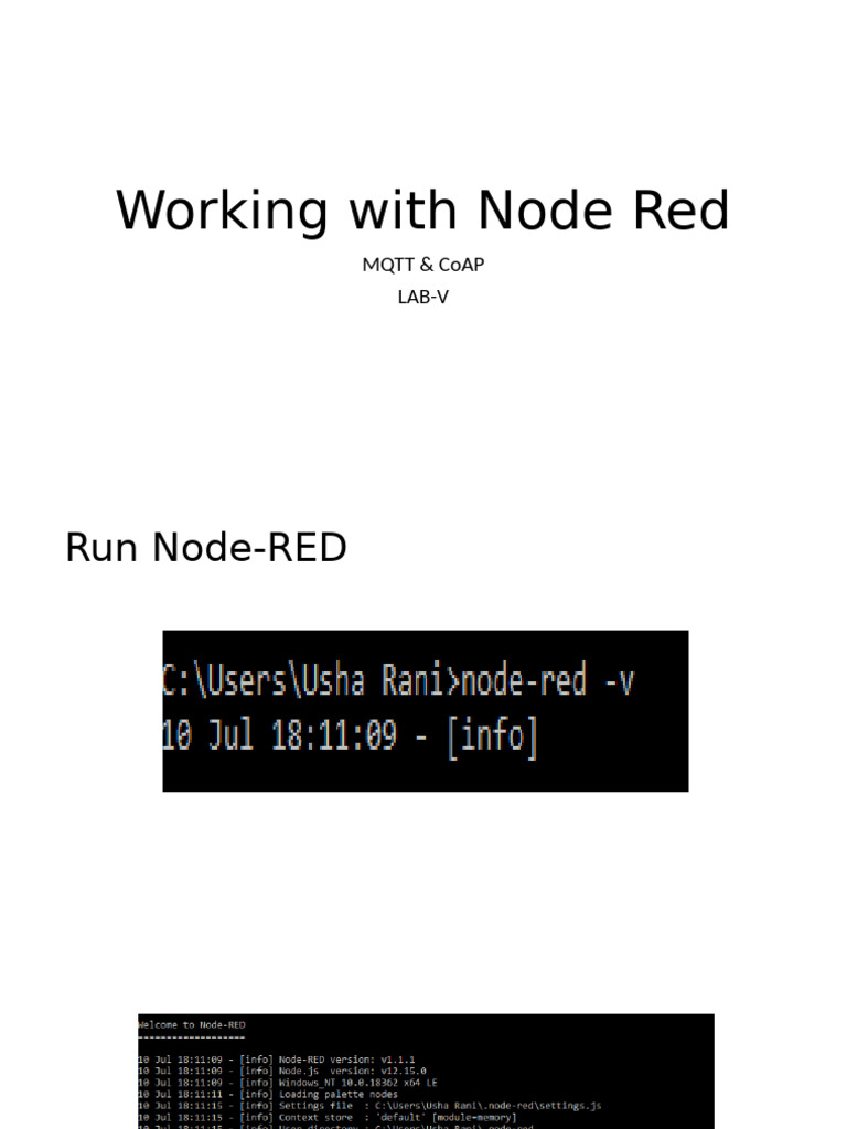 Working With Node Red (LAB-V) | PDF | Computing | Computers