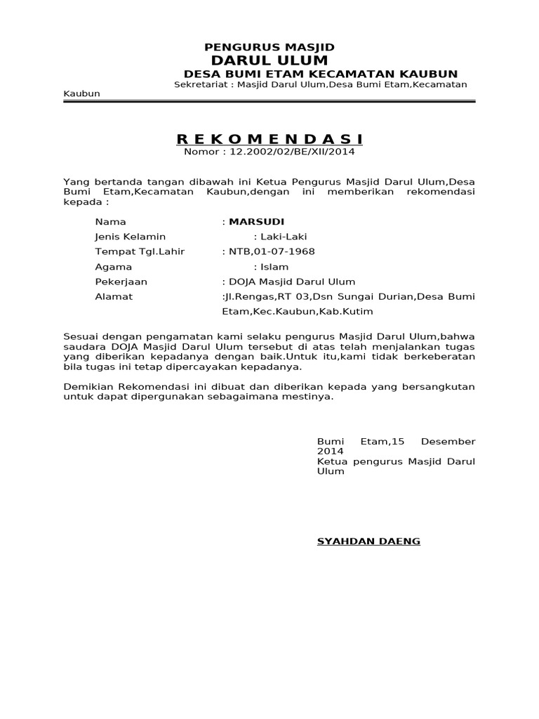 Rekom Bu. Yuli | PDF