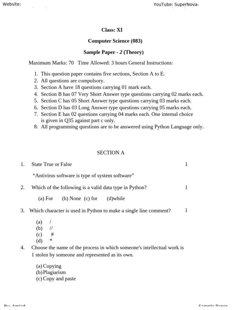 Sample Paper - 2 | PDF