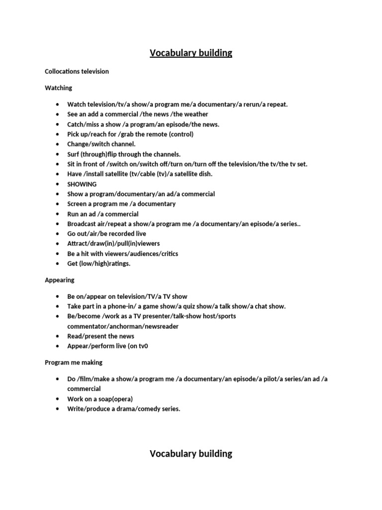 Vocabulary Building | PDF