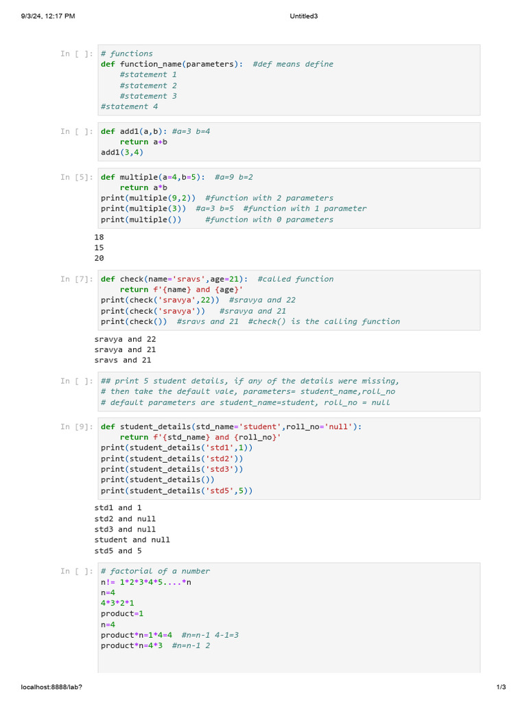 functions(03-09-2024) | PDF