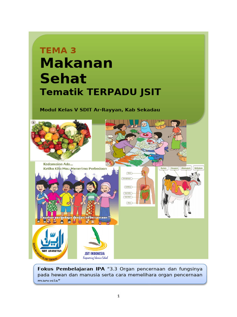 Modul Tema 3 Makanan Sehat | PDF