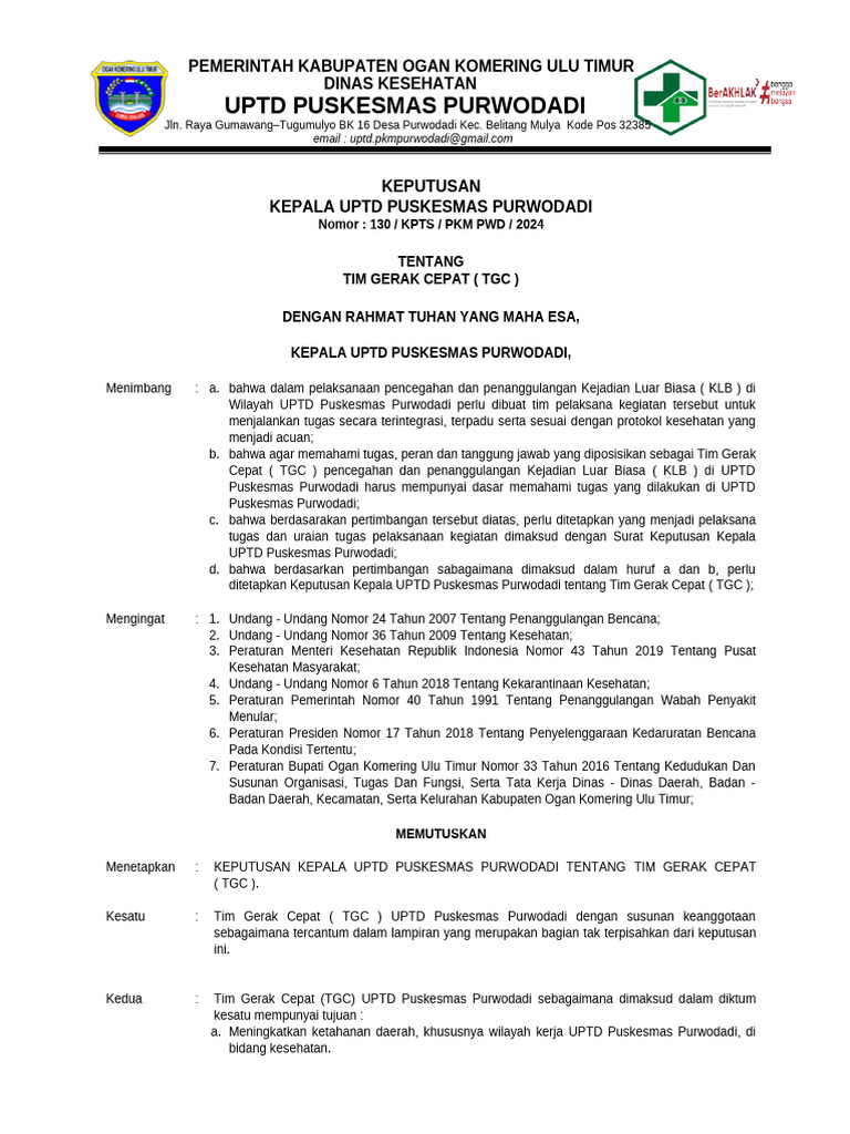 Tim Gerak Cepat (TGC) - 1 | PDF