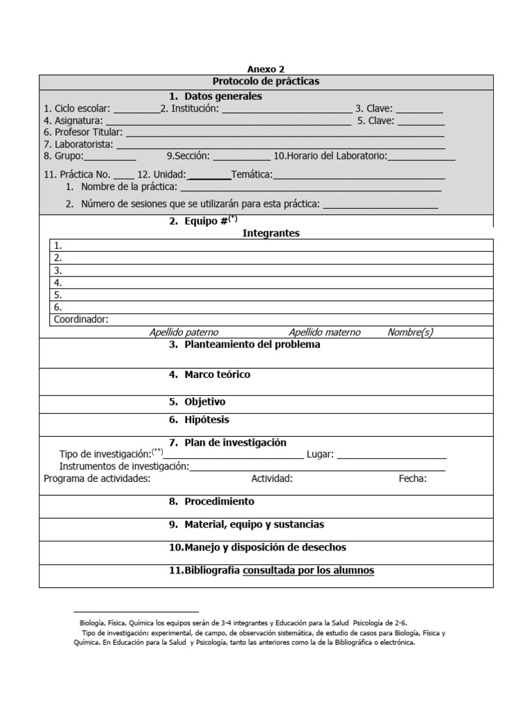 Formato Protocolo de Prácticas | PDF