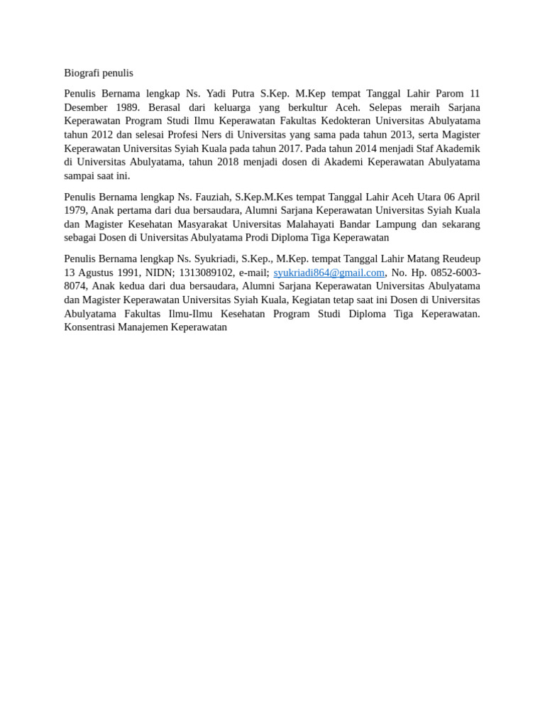 Biografi Penulis | PDF