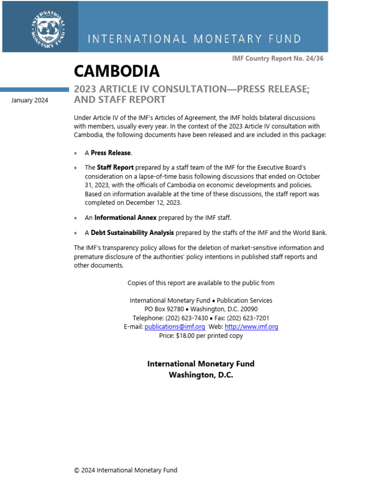 Cambodia Các Chỉ Số KT IMF | PDF