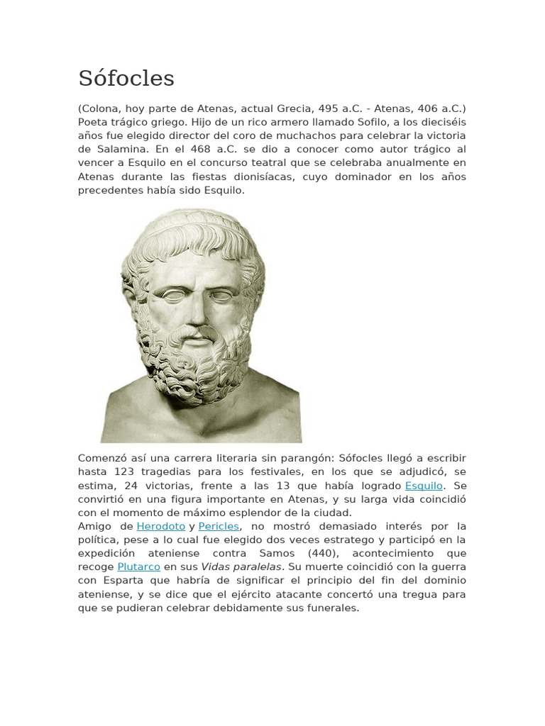 Bio de Sofocles | PDF
