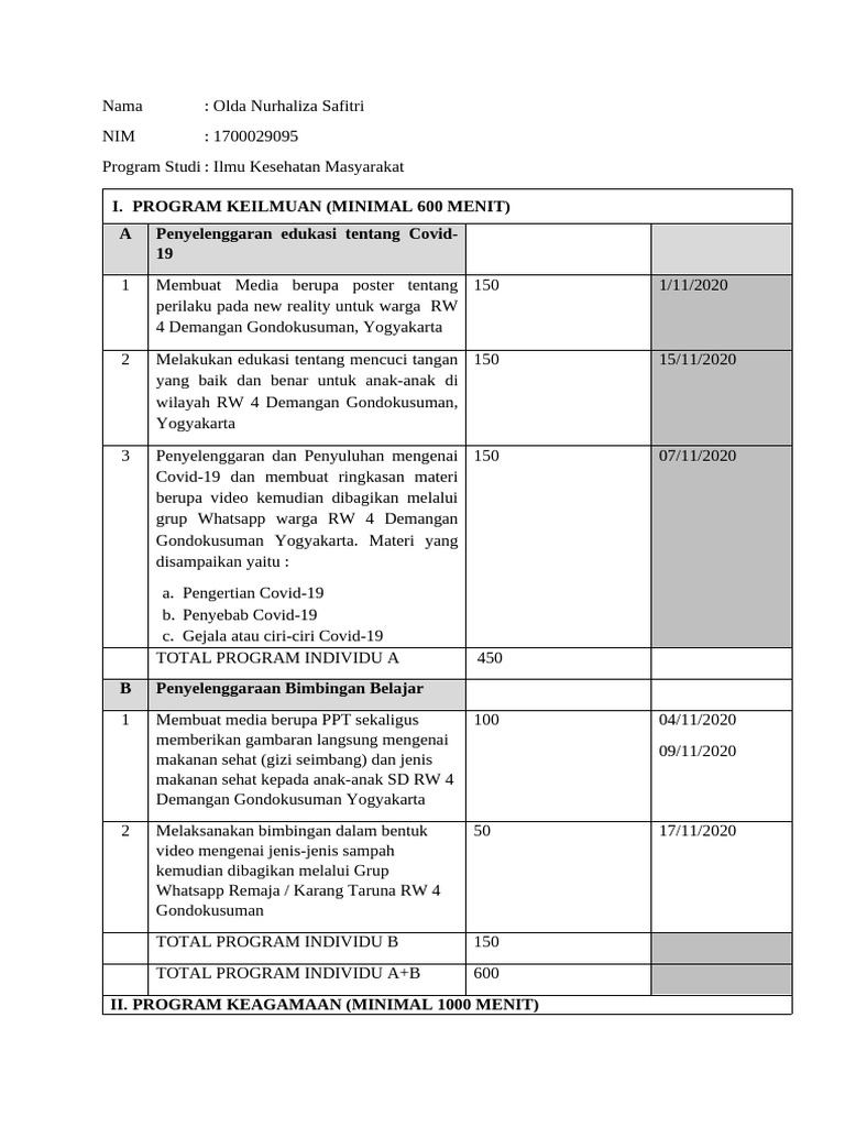 Jadwal Olda Dan Proker | PDF
