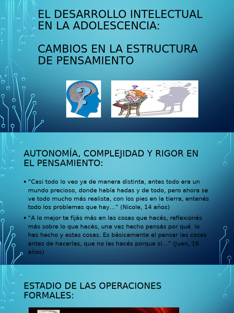 Desarrollo Intelectual en la Adolescencia | PDF | Relaciones personales ...