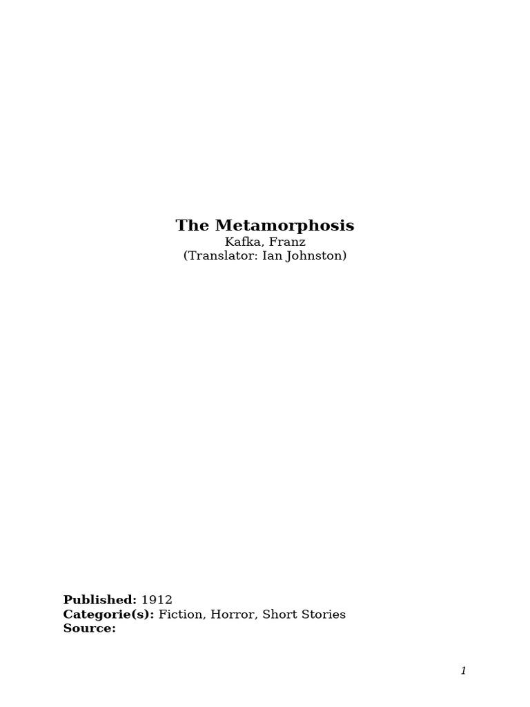 Metamorphosis | PDF